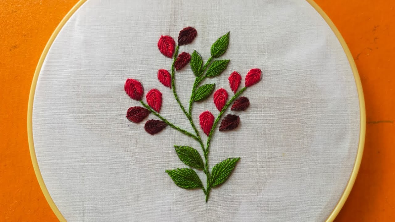 Beautiful flower Embroidery Design/ Simple embroidery Design - YouTube