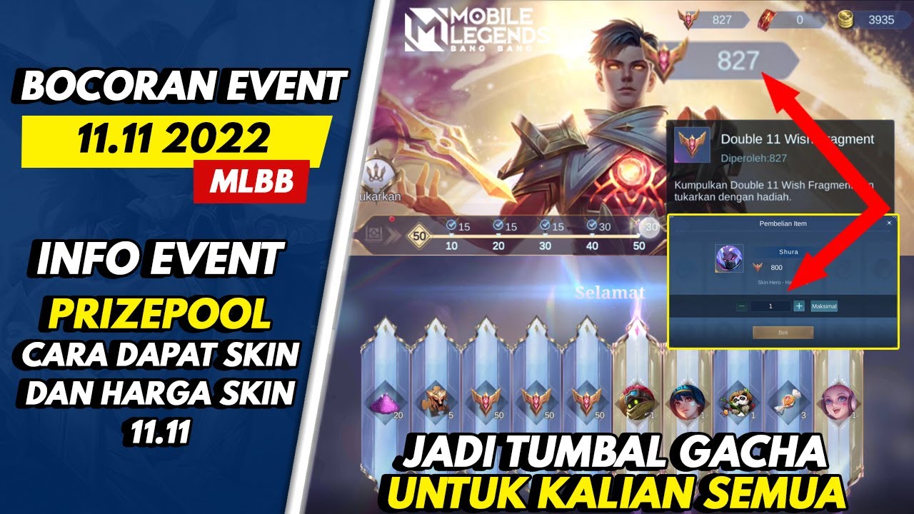 BOCORAN EVENT DOUBLE 11 WISH DRAW DAN CARA MENDAPATKAN SKIN 11.11 ...
