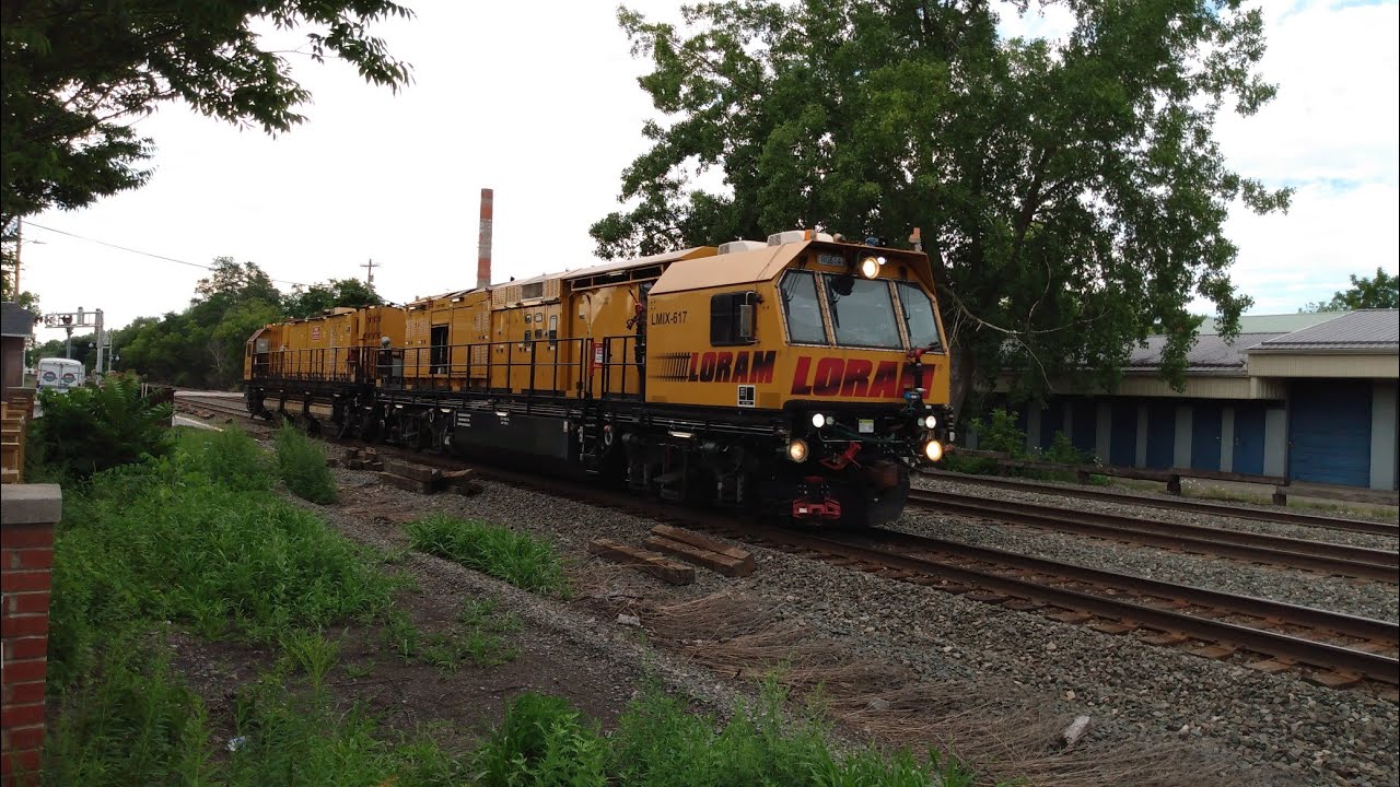 [HD] Loram Rail Grinder Units Heading Eastbound - Fairport, NY - YouTube