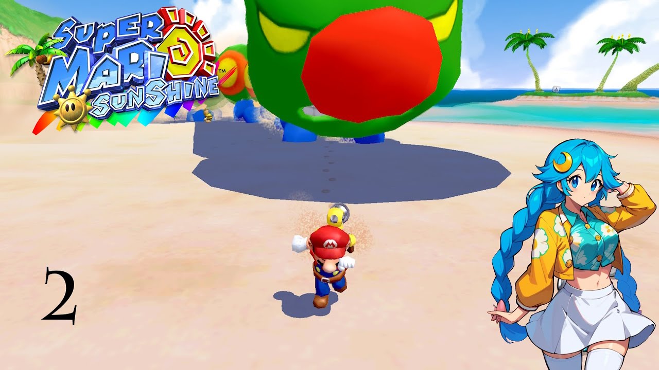 [Super Mario Sunshine] Giant Wiggler at the Beach! - YouTube