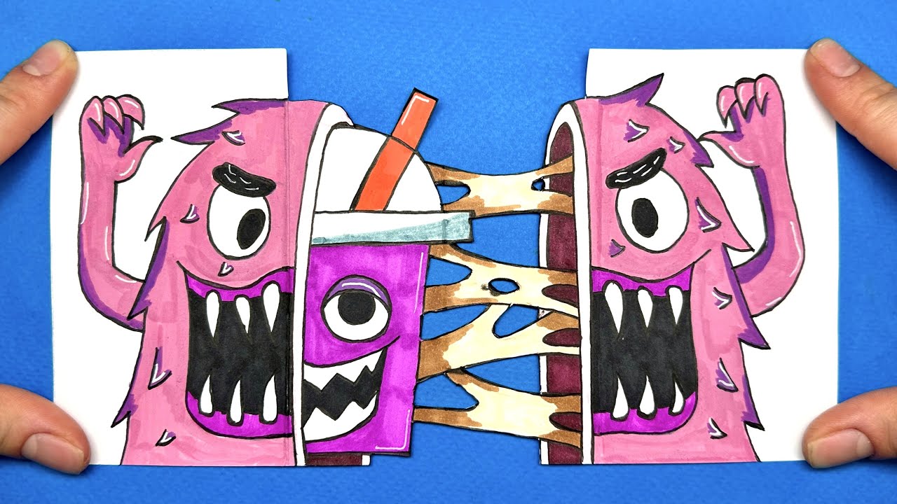 How To Draw Grimace Shake Birthday Transforming to Creepy Monster 👹👹👹 ...