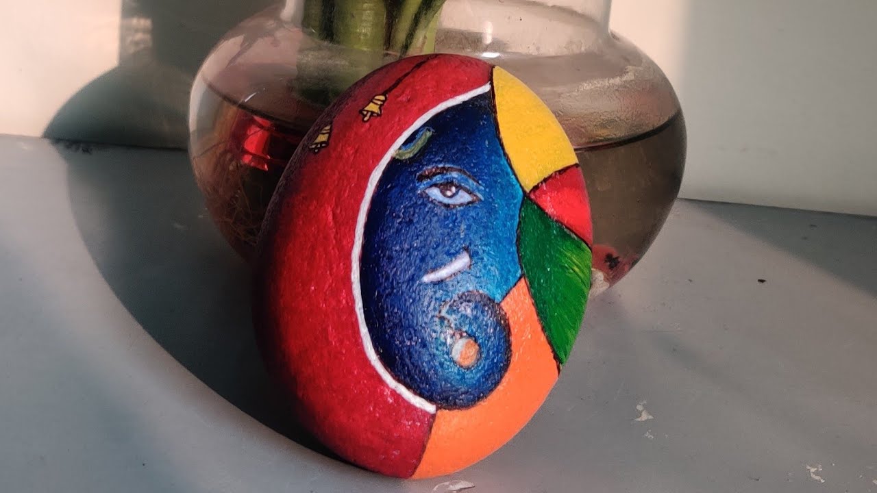 Easy painting on pebble | for beginners| water colour painting ...