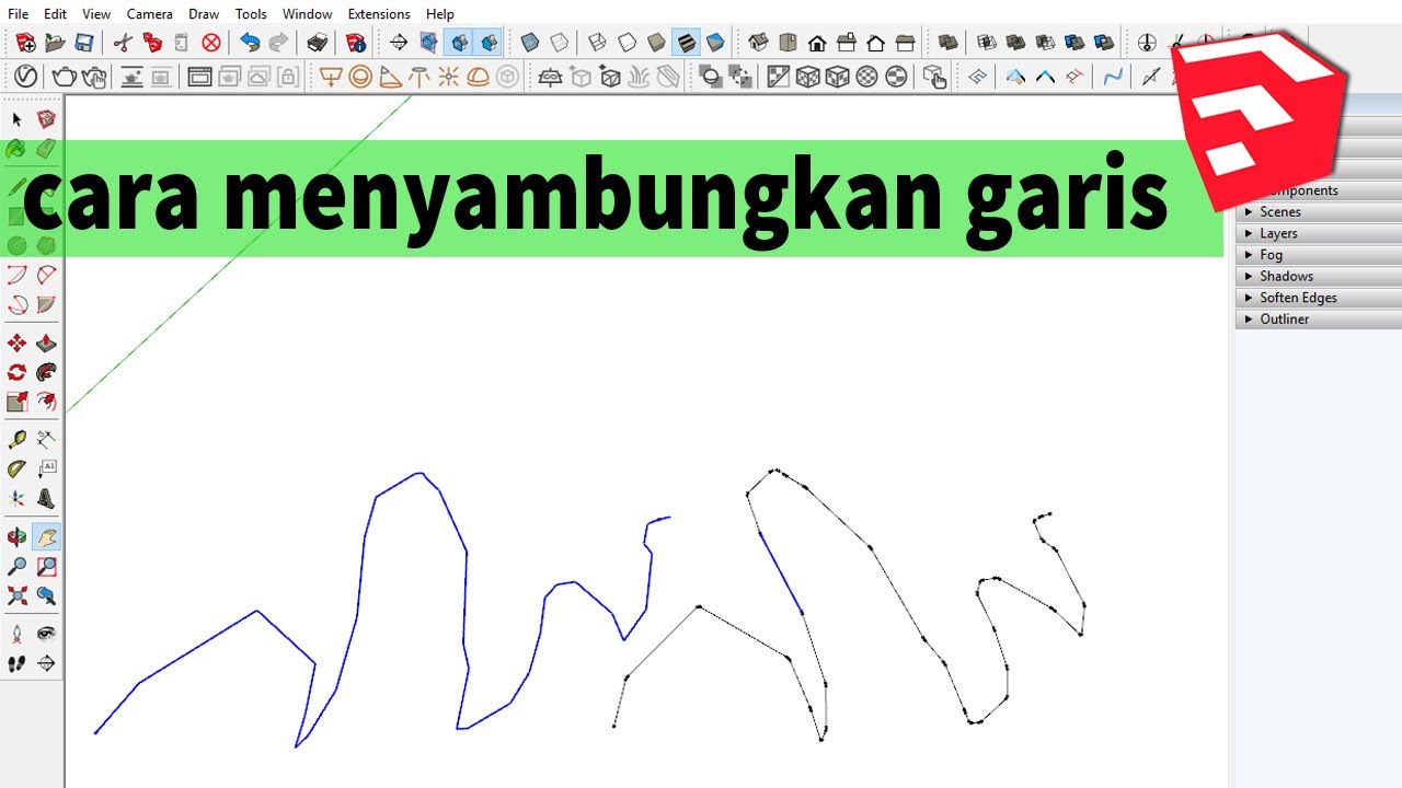 cara menyambungkan garis di sketchup#sketchup #layout #modeling #3d ...