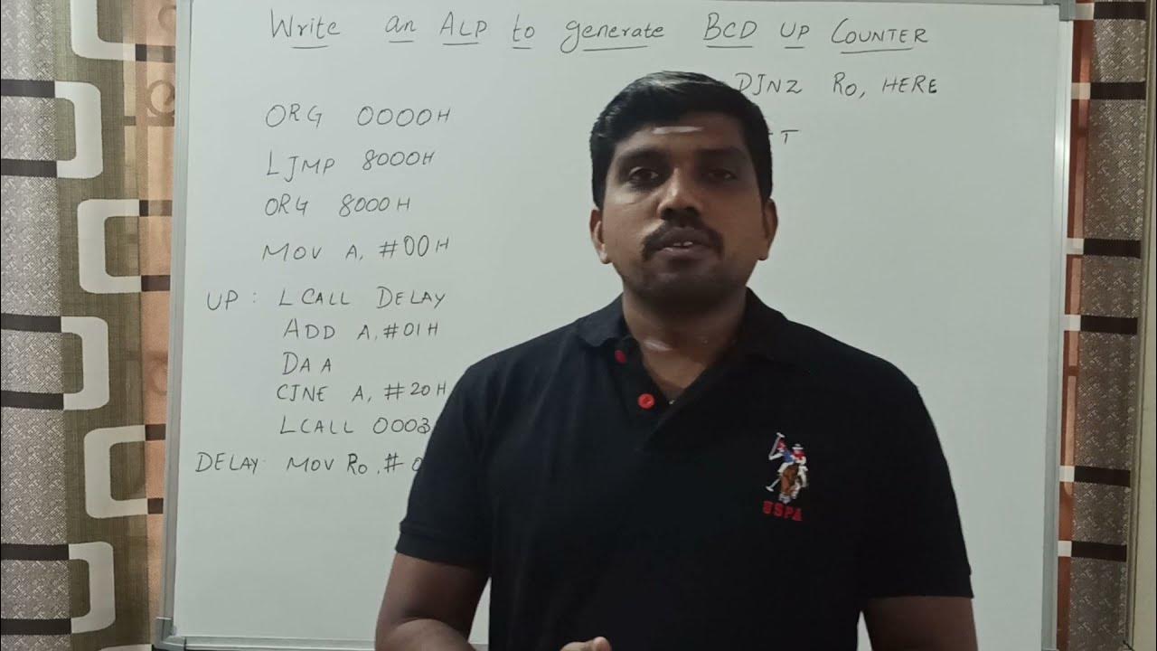 How to Write ALP for BCD UP Counter in 8051 Microcontroller? | Learn Thought | S Vijay Murugan ...