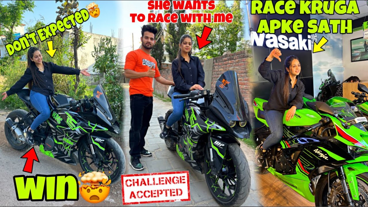 She Wants To Race My Superbike !! Didn’t Expected😰!! kawa h2r - YouTube