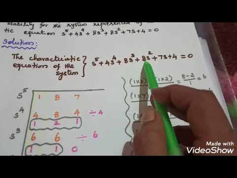 Routh Stability Criterion Problem/ How to present your answers at the ...
