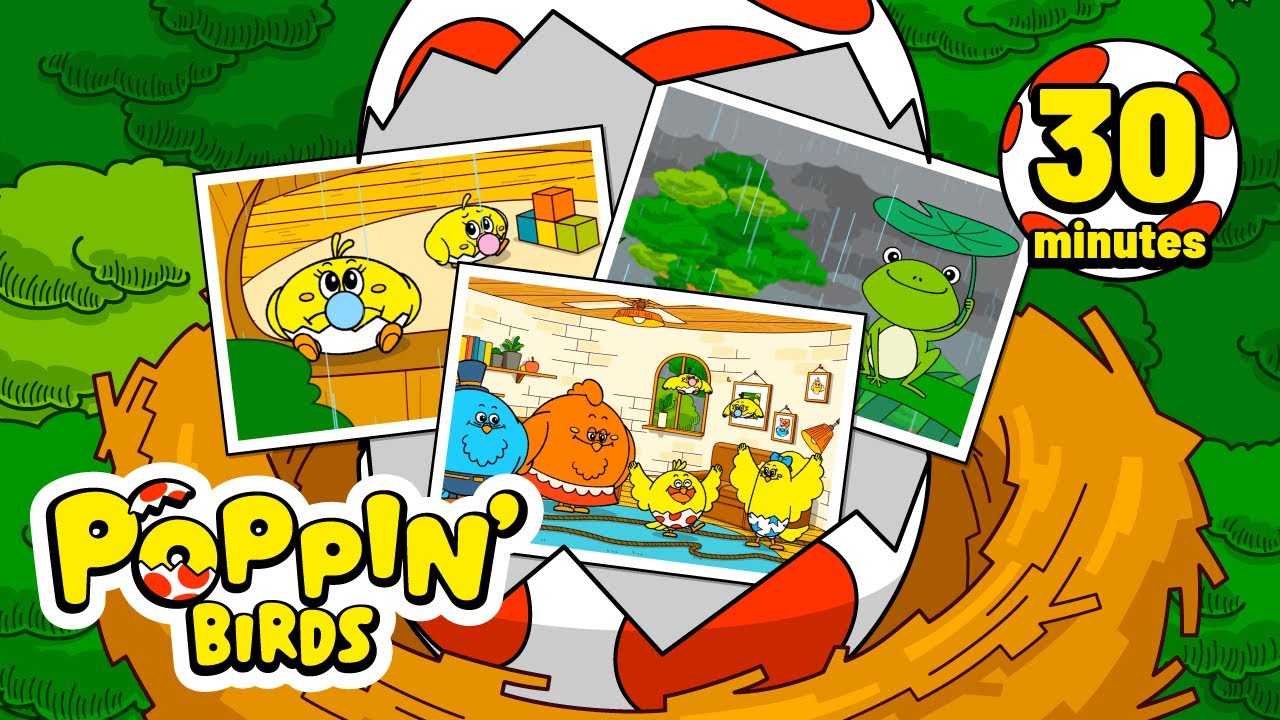 Rain Rain Go Away - 30 minutes - / POPPIN' BIRDS - YouTube