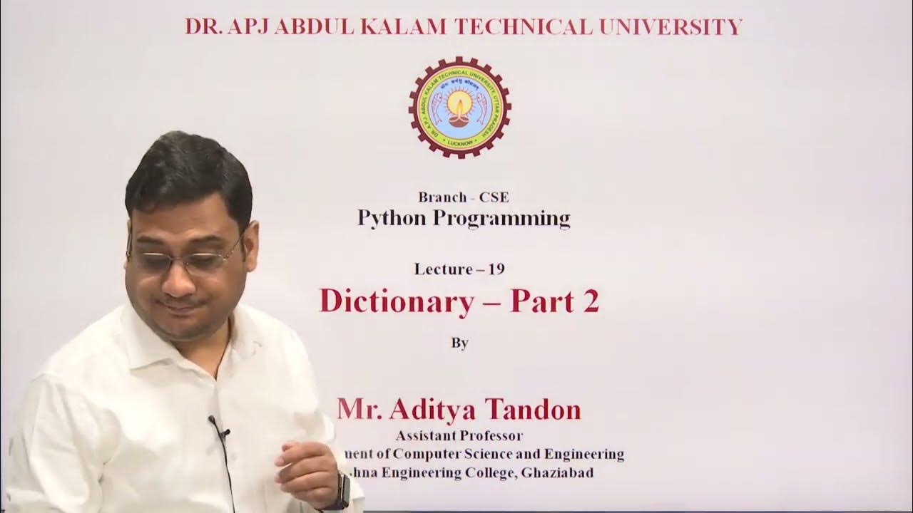 Python Programming Dictionaries Part 2 AKTU Digital Education - YouTube