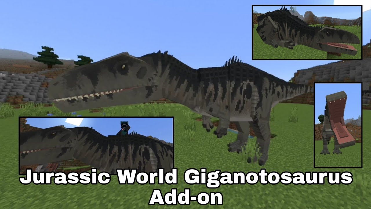 Jurassic World Giganotosaurus Add-on || Showcase || MCPE || MoonlightYT ...