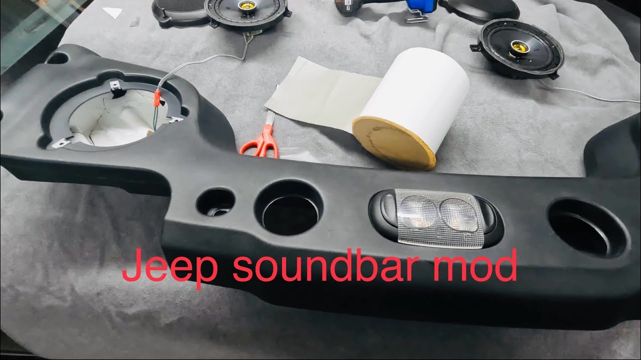 Jeep wrangler speaker sound bar upgrade mod diy cheap - YouTube
