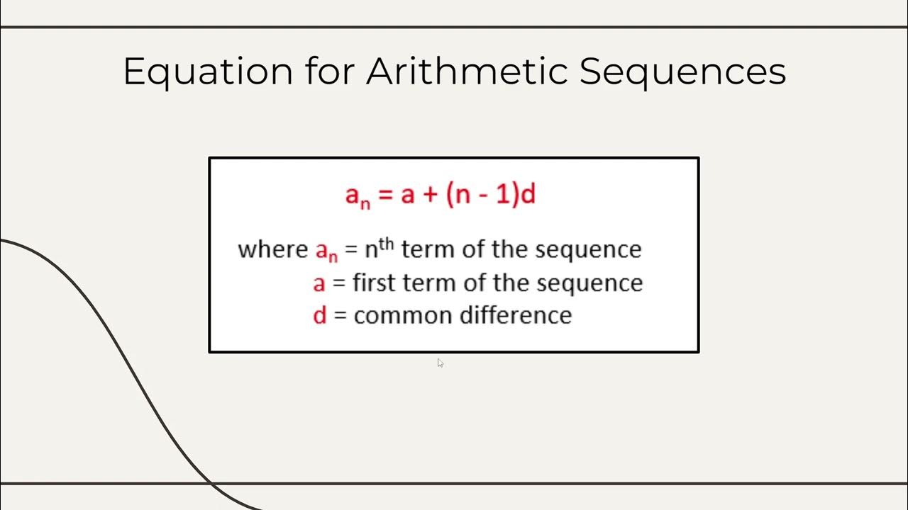 Introduction to Arithmetic Sequences - YouTube