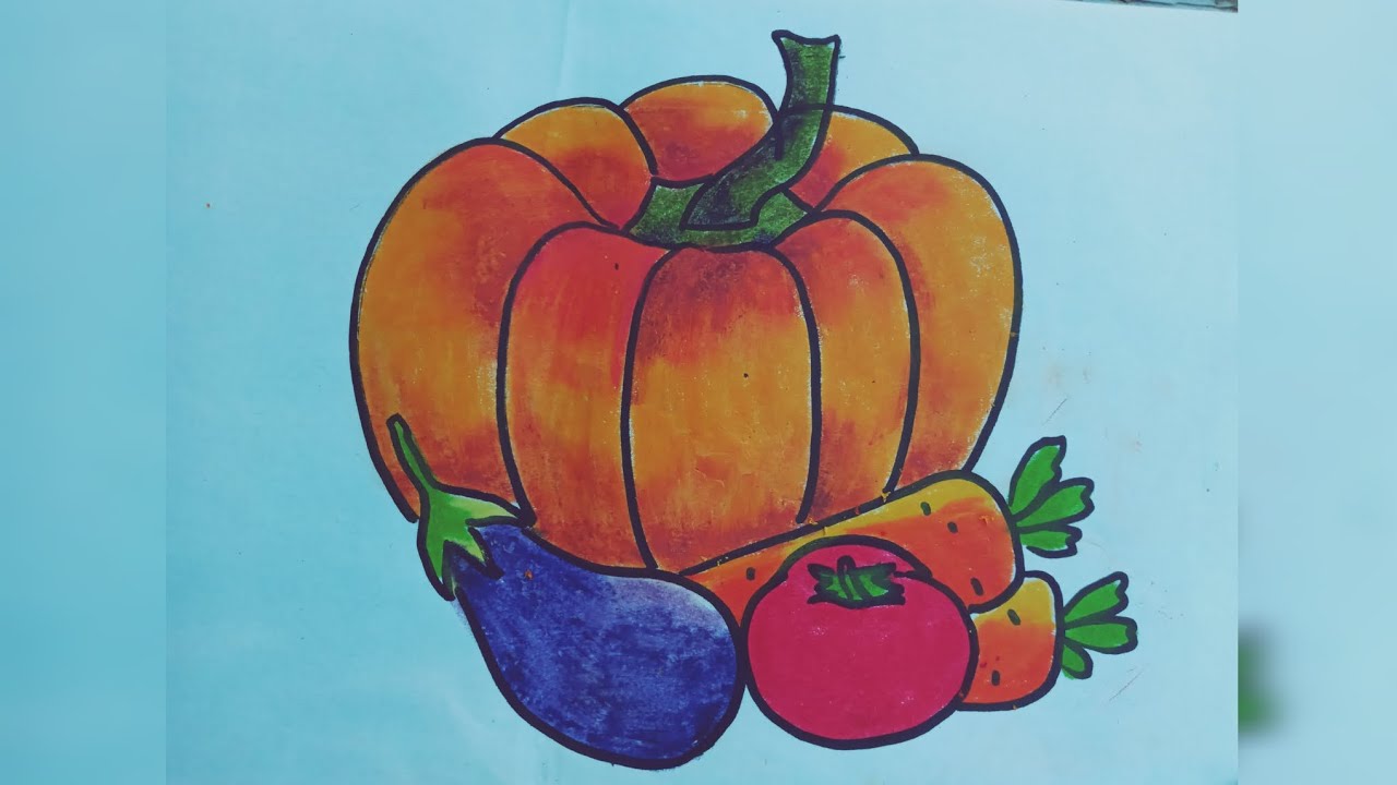 Vegetables Drawing/Still life Drawing/How to Draw Vegetables Step-by ...