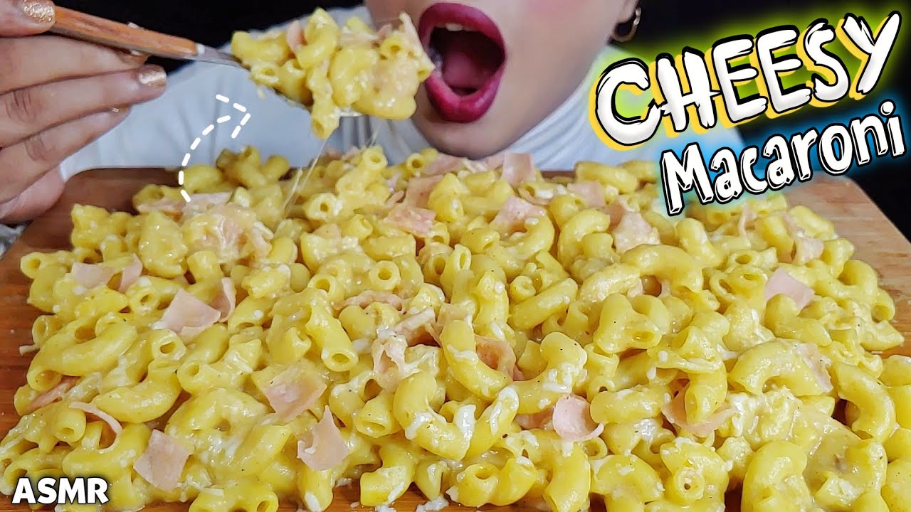 ASMR HAM MAC AND CHEESE | EATING CHEESY MACARONI | ASMR CHEESIEST ...