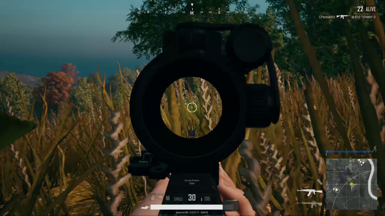 Pubg lol with akm 2x scope at distance - YouTube
