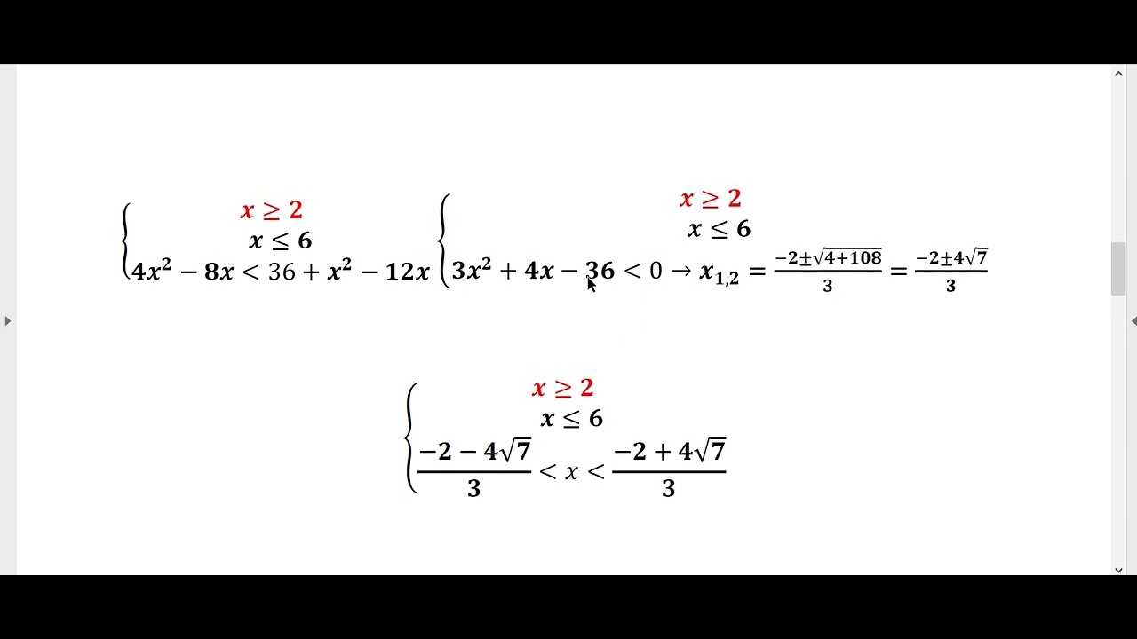 disequazioni irrazionali con due o più radicali quadratici - YouTube