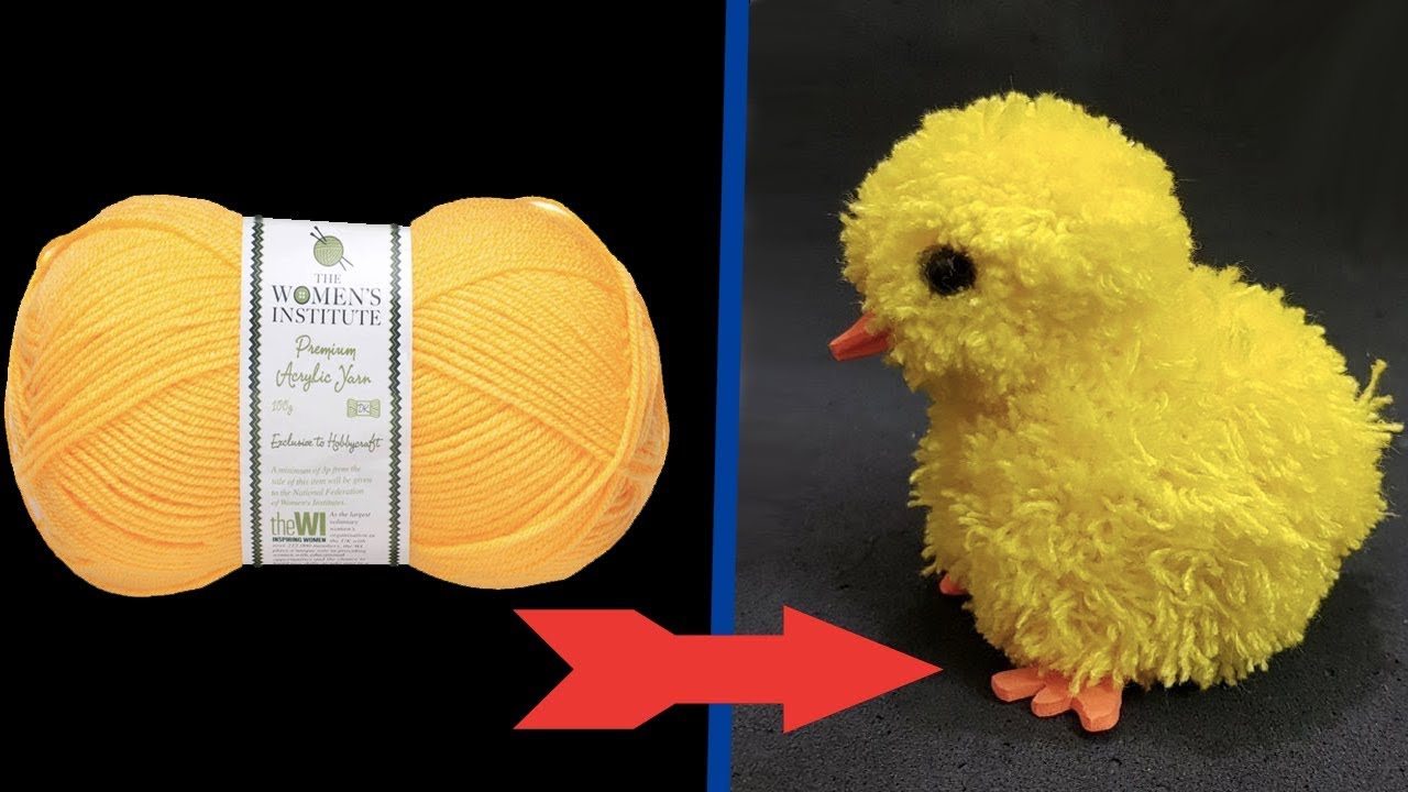 How to make Chicks out of wool - Making pom pom chicken with wool ...