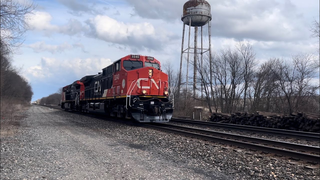 Canadian National Power Move at Pinola, IN on the NS Chicago Line! (3 ...