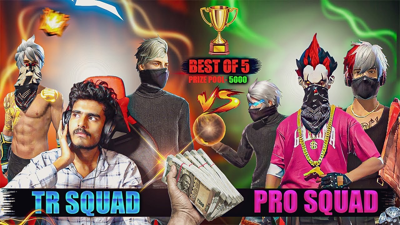 4VS4 PRIZE POOL RS-5000 TR SQUAD VS PRO SQUAD🌹KANNADA 🎉FREE FIRE LIVE 😍 ...