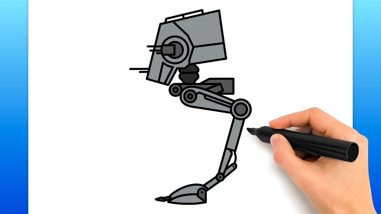 How To Draw An AT-ST Walker (Easy Drawing Tutorial) - YouTube