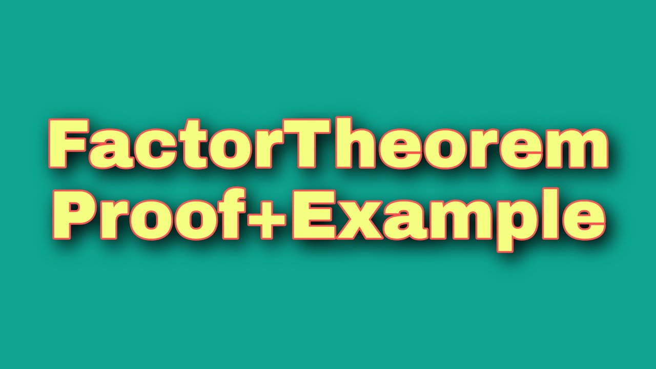 Factor Theorem Proof with example Class 10 ll SEE 2020 by Dr.Shimkhada ...