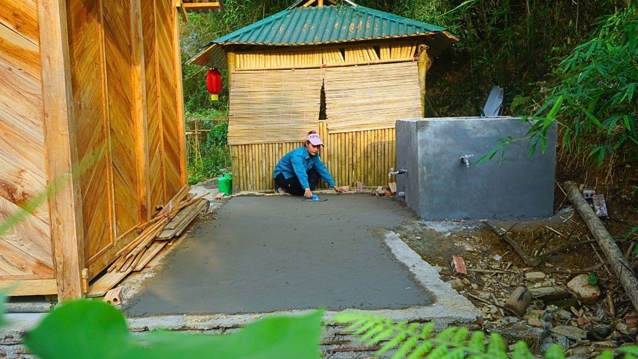 Construction of clean water tank yard. peaceful life - YouTube