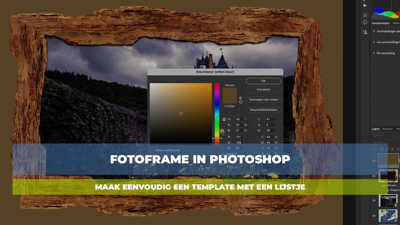 Fotoframe in Photoshop - maak eenvoudig een template - YouTube