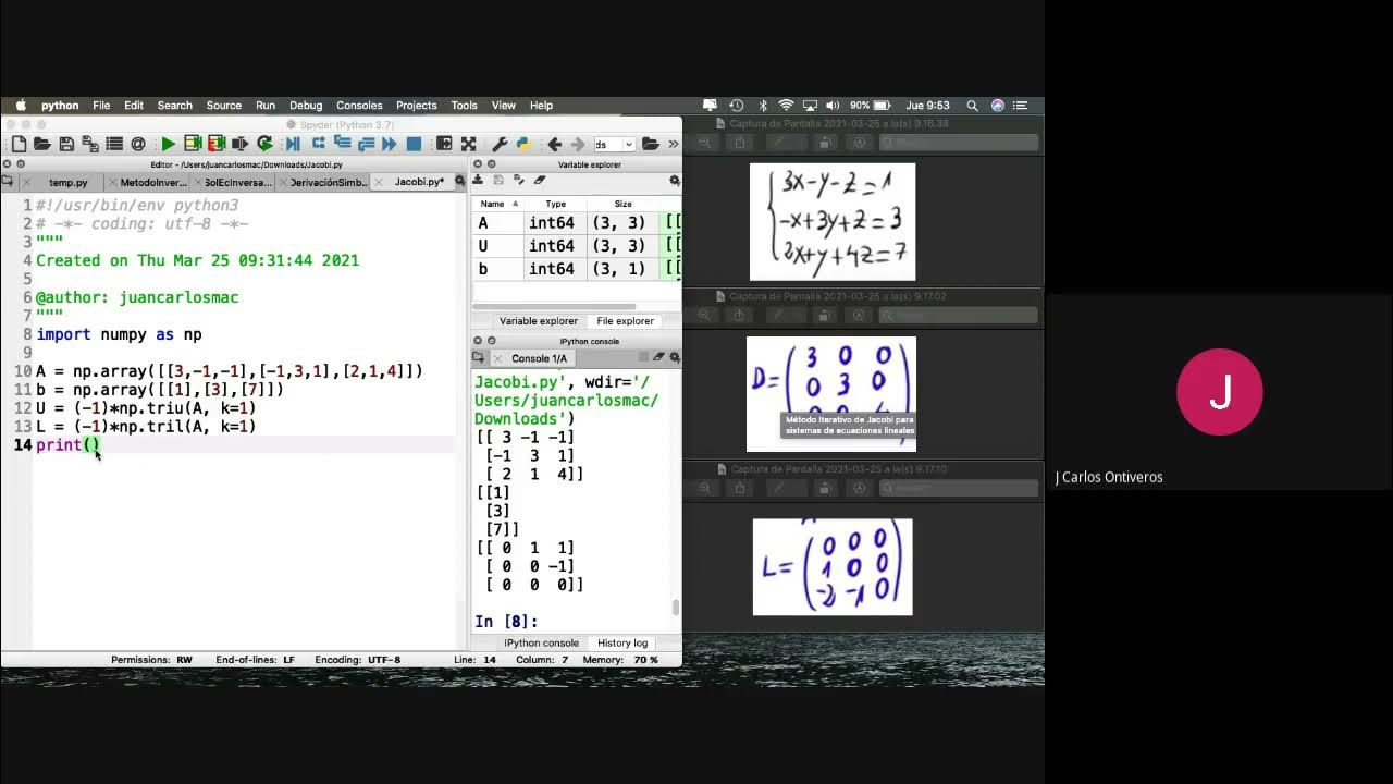 Código Python Solución de Sistemas de Ecuaciones Lineales Método de ...
