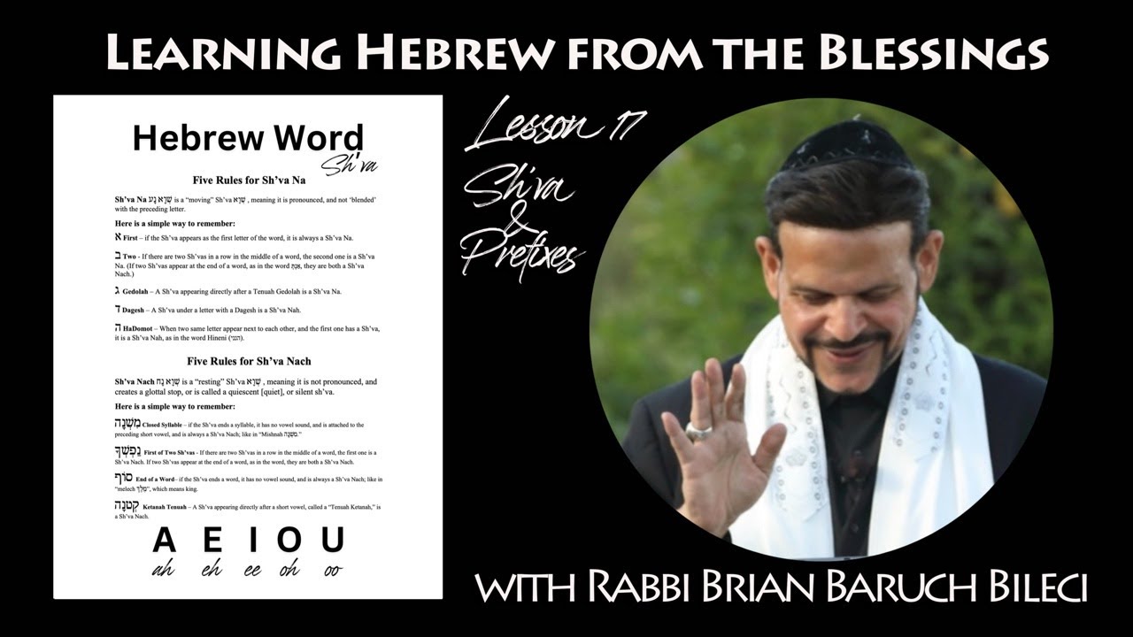 Learning Hebrew from the Blessings #17: Sh'va & Prefixes with Rabbi ...