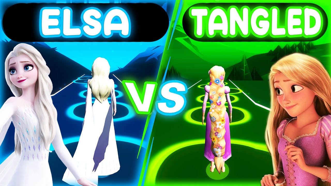 Frozen Elsa Vs Tangled - Tiles Hop! - YouTube
