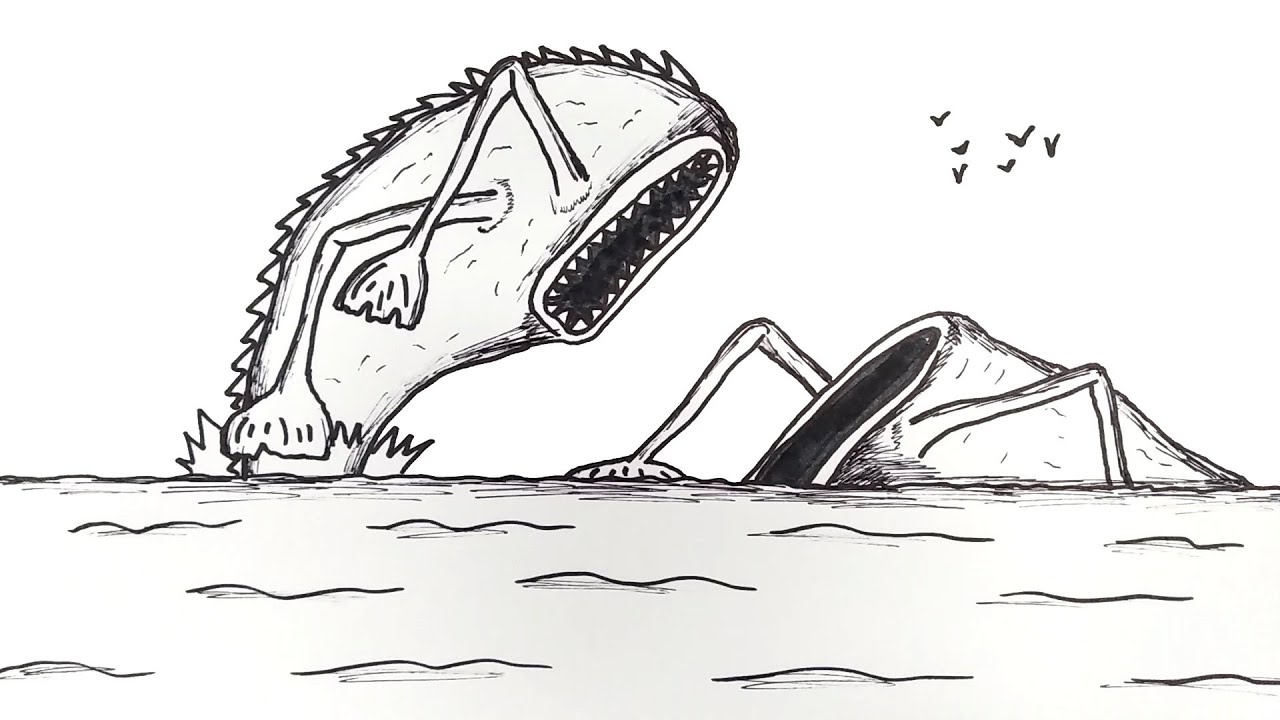 Evolved Sea Eater vs Sea Eater Drawing Step by Step - YouTube