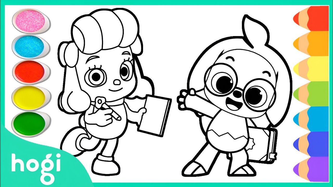 Coloring Fun Hogi Pinkfong with Coco - Easy Drawing Pinkfong Hogi ...