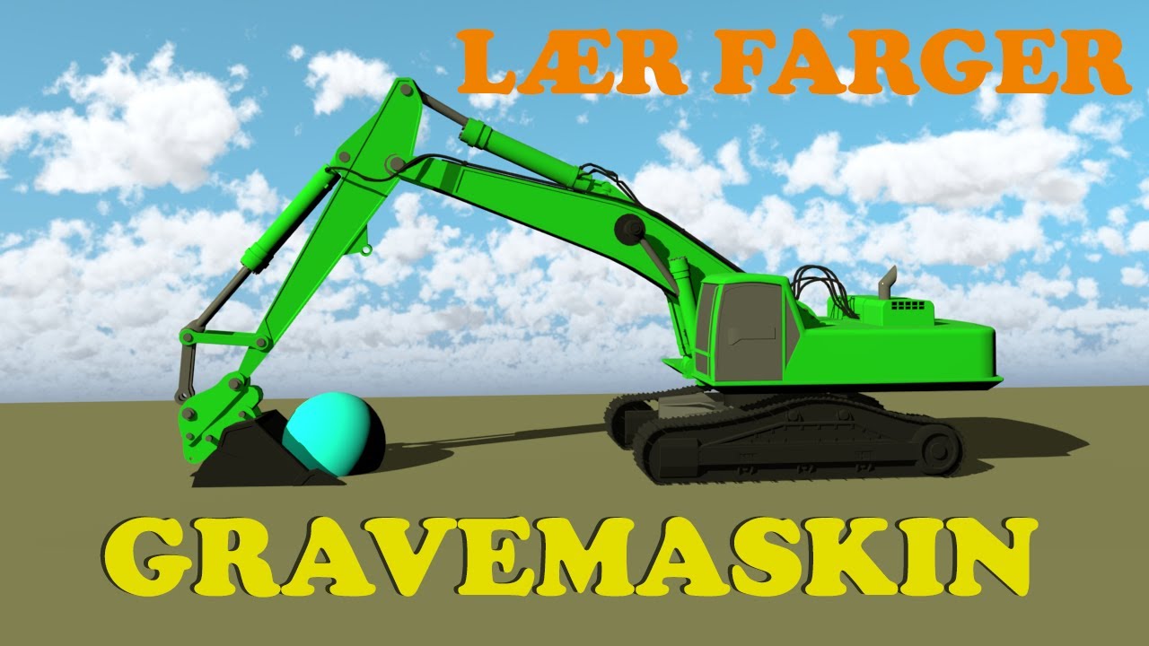 Gravemaskin | Lær farger | Gravemaskiner for barn | Barne TV - YouTube