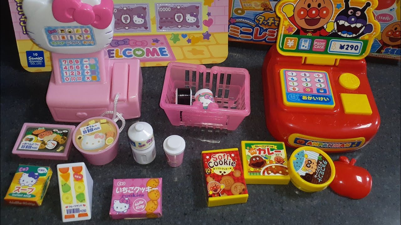 Hello Kitty Convenience Store & Anpanman Talking Cashier Set|ASMR - YouTube