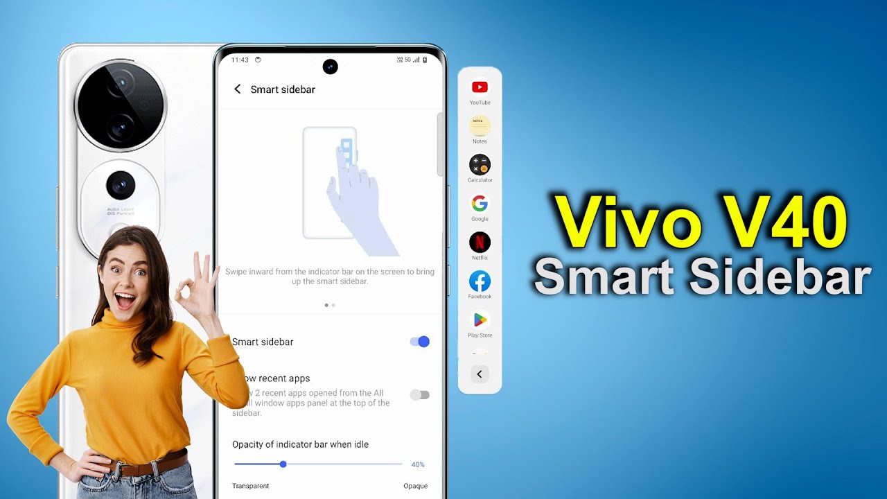Vivo V40 Smart Sidebar Feature l How to Enable Smart Sidebar in Vivo ...