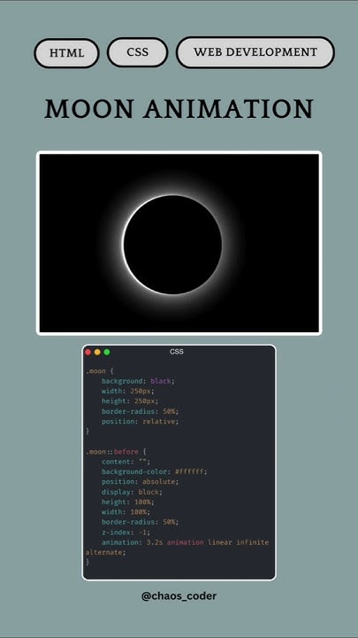 Mesmerizing Animated Moon with CSS | Watch the Magic in Motion! - YouTube