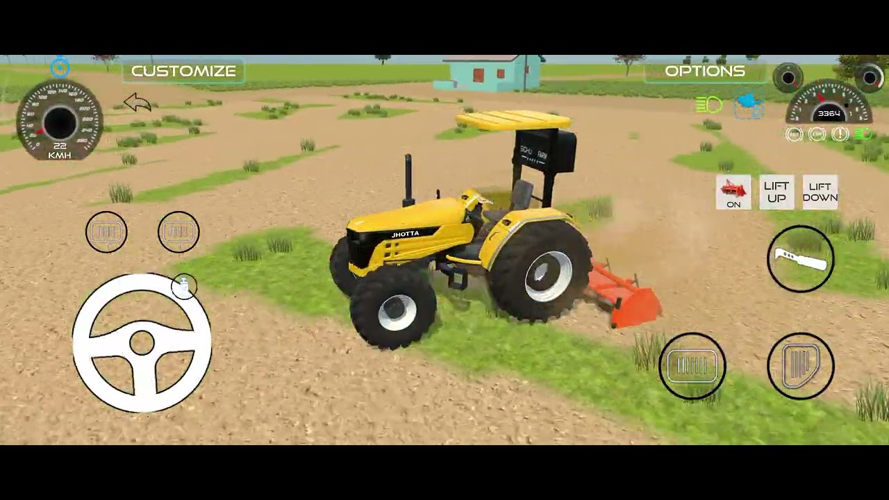 Yellow 🟡 Jhota Tractor+ Rotavator - YouTube