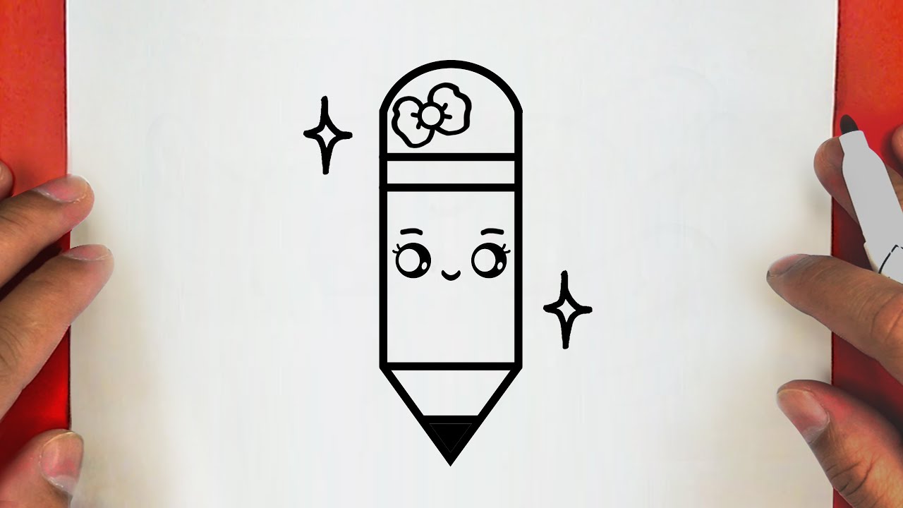 HOW TO DRAW A CUTE PENCIL ,STEP BY STEP, DRAW Cute things - YouTube
