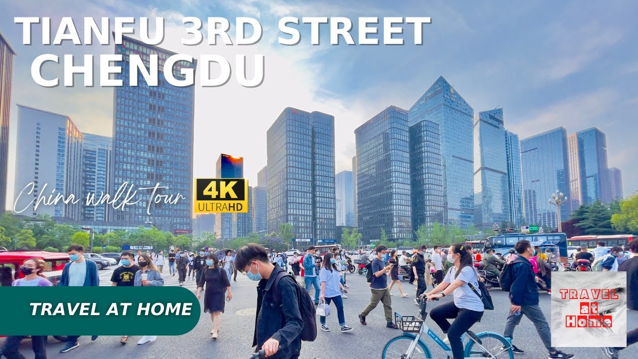 [4KHDR]China 4k walk 2022 | Travel at home Walk in Tianfu Third Street ...