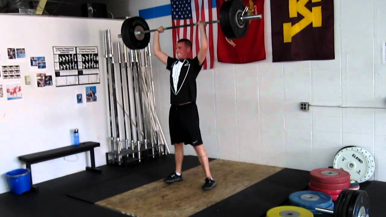 170# Power Clean and Push Press @ CrossFit South Metro - YouTube