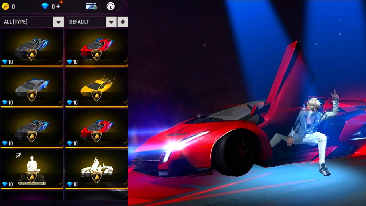 Free Fire X Lamborghini Collaboration Theme All Items - Garena Free ...