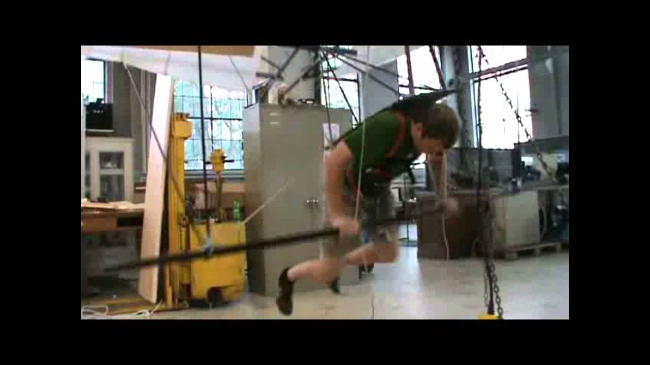 First successfull human powered flapping flight - YouTube