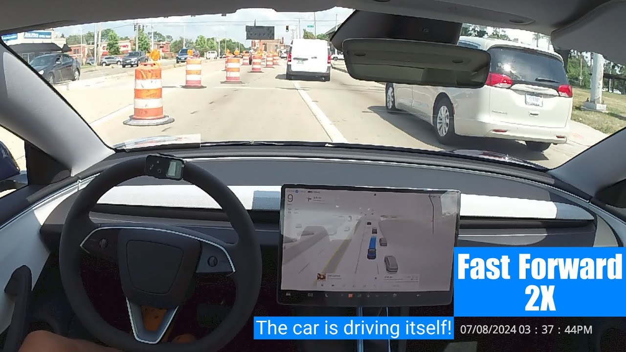 Throughout this whole video, the car is driving itself! Tesla FSD 12.3. ...