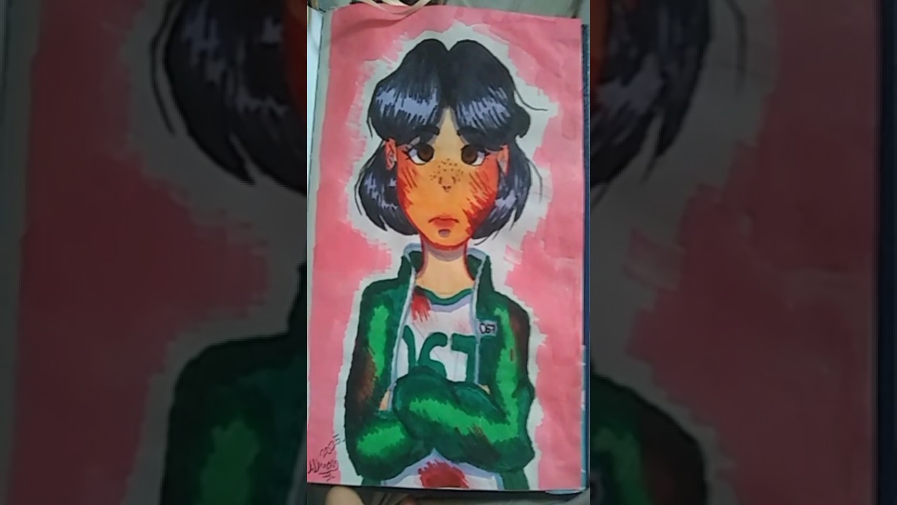 Dibujo de la jugadora 067 de Squid Game💖^^ #squidgame #draw - YouTube