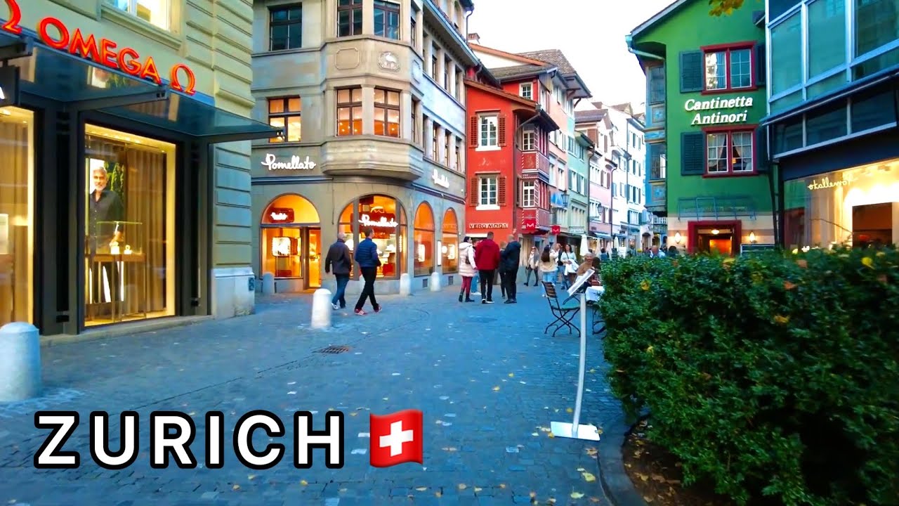 🇨🇭4K Walking Tour in Zurich, Old Town & Bahnhofstrasse. Walk Through ...