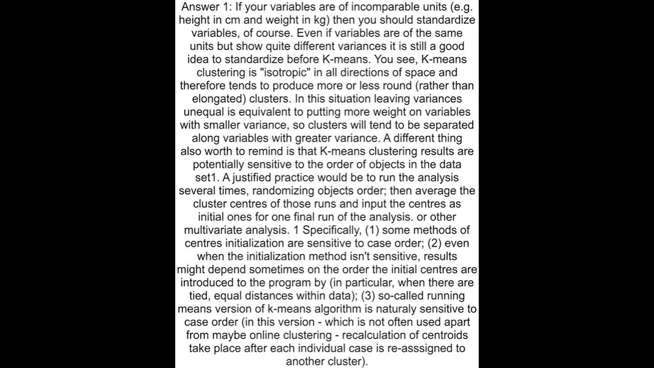 Feature scaling for Kmeans algorithm - YouTube