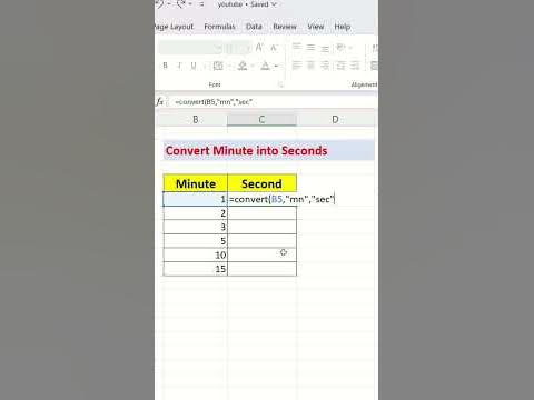 Convert Minutes into Seconds #computerawareness #exceltipsandtricks # ...