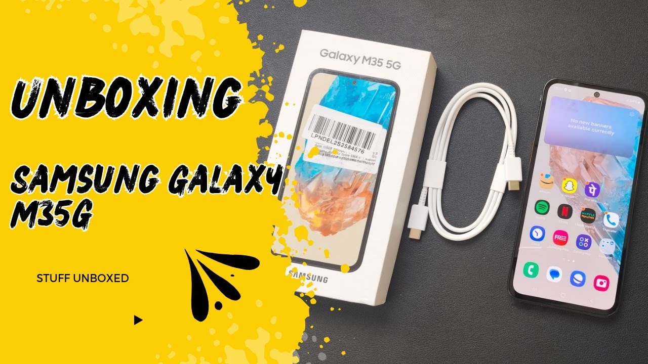 Unboxing Samsung Galaxy M35 5G (Thunder Grey,6GB RAM,128GB Storage ...