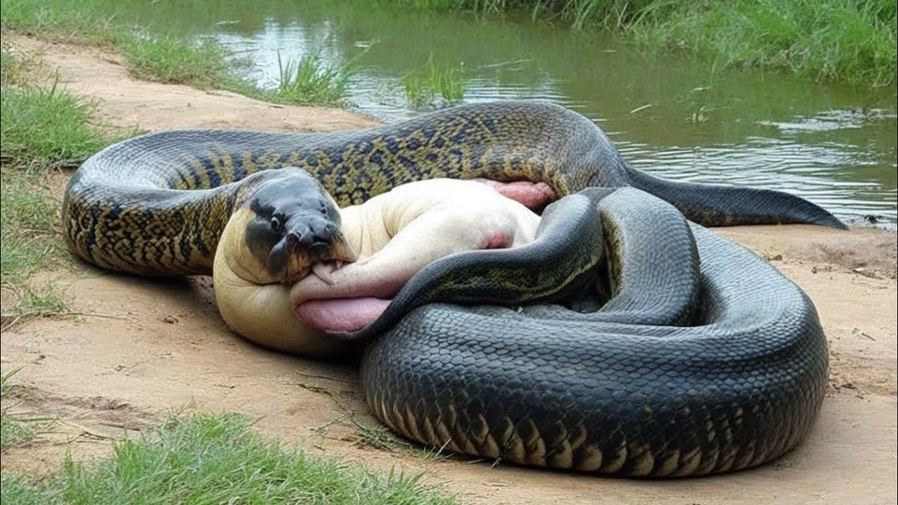 The Incredible Size of a Giant Snake in the Wild - YouTube