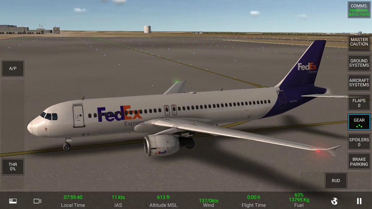 RFS REAL FLIGHT SIMULATOR DECOLAGEM COMPLETA DE DALLAS [ FEDEX A320 ...