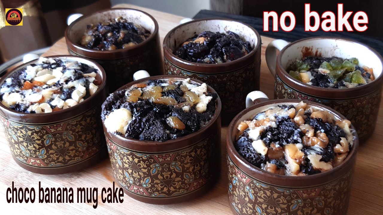 EGGLESS NO BAKE MUG CAKE | STEAMED CHOCO BANANA MUG CAKE - YouTube